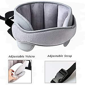 StoHua Child Car Seat Head Support - Baby Safety Car Seat Neck Relief Holder, Adjustable Head Band Strap Headrest, Baby & Kids Travel Accessories (Grey)