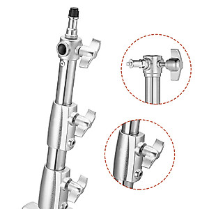 SUPON 2 Packs Stainless Steel Light Stand 110" /2.8m, Spring Cushioned Heavy Duty Tripod Stand with 1/4-inch to 3/8-inch Universal Adapter for Photography Studio Monolight Softbox Reflector Portrait