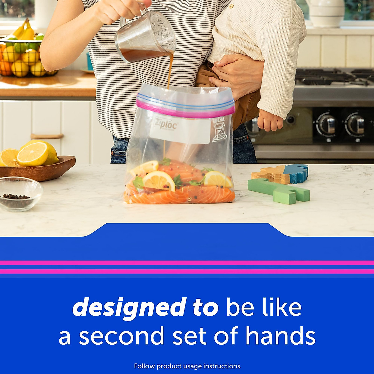 Ziploc Gallon Food Storage Bags, Grip 'n Seal Technology for Easier Grip, Open, and Close, 75 Count, Pack of 2 (150 Total Bags)