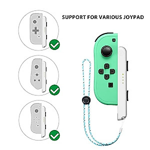 D.Gruoiza Strap Compatible with Switch Joycon Straps, Replacement for Wrist Straps 4 Pack Support Adjustable Tightness (Black and White)