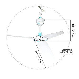 12V Ceiling Fan With Switch Camping Fans For Tent DC 19.7" inch Outdoor Portable Hanging Fans Canopy