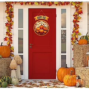 D24TIME Fall Welcome Sign Thanksgiving Door Sign Autumn Pumpkin Harvest Hanger Front Door Sign Thanksgiving Hanging Sign for Wreaths Farmhouse Home Yard Thanksgiving Decorations Indoor Outdoor Decor