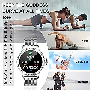 wonlex Smart Watches for Women, Bluetooth 5.2 Sleep Tracker with Heart Rate DIY Background, IP67 Waterproof Health Smartwatches for Android and iPhone Compatible