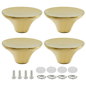 Unlorspy 4 Sets Solid Dutch Oven Knob,45 x 23 x15mm (Top Dia*H*Base Dia) Stainless Steel Universal Dutch Oven Pot Knob Cast Iron Replacement Handle (Gold)
