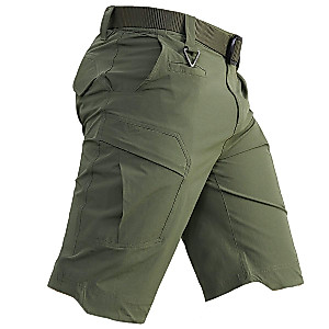 CARWORNIC Men's Quick Dry Hiking Tactical Shorts Lightweight Stretch Outdoor Cargo Shorts with Multi Pockets Summer Casual Camping Travel Fishing Shorts