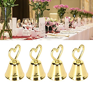 10Pcs European Style Bell Shaped Table Number Holders, Bell Place Card Holders, Table Number Holders, European Style Innovative Bell Shaped Place Card Holders for Event Wedding Restaurants(Gold)
