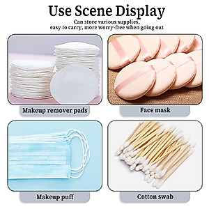 Tucnoeu 3PCS Cotton Swab Box,Portable Travel Cotton Pad Holder Travel Cotton Swab Holder Flosser Dispenser for Cotton Rounds, Swabs, Floss