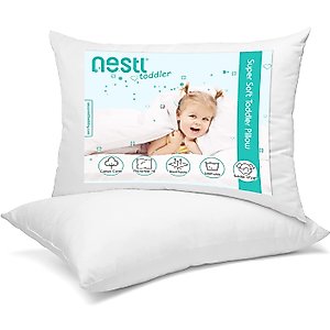 Nestl Kids Toddler Pillow - Baby Pillows for Sleeping - Small Pillow Set of 2 - Down Alternative 100% Cotton Pillow with Polyester Fiber Filling - Soft Pillow for Kids 13 x 18 Inches