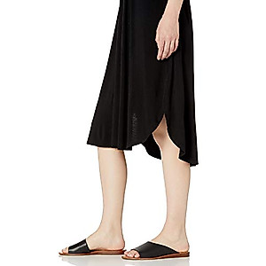 Amazon Essentials Women's Jersey Sleeveless Gathered Midi Dress (Previously Daily Ritual), Black, Large