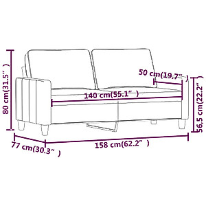 GOLINPEILO 2-Seater Sofa Light Gray 55.1" Velvet, 62.2" x 30.3" x 31.5", (Style B)