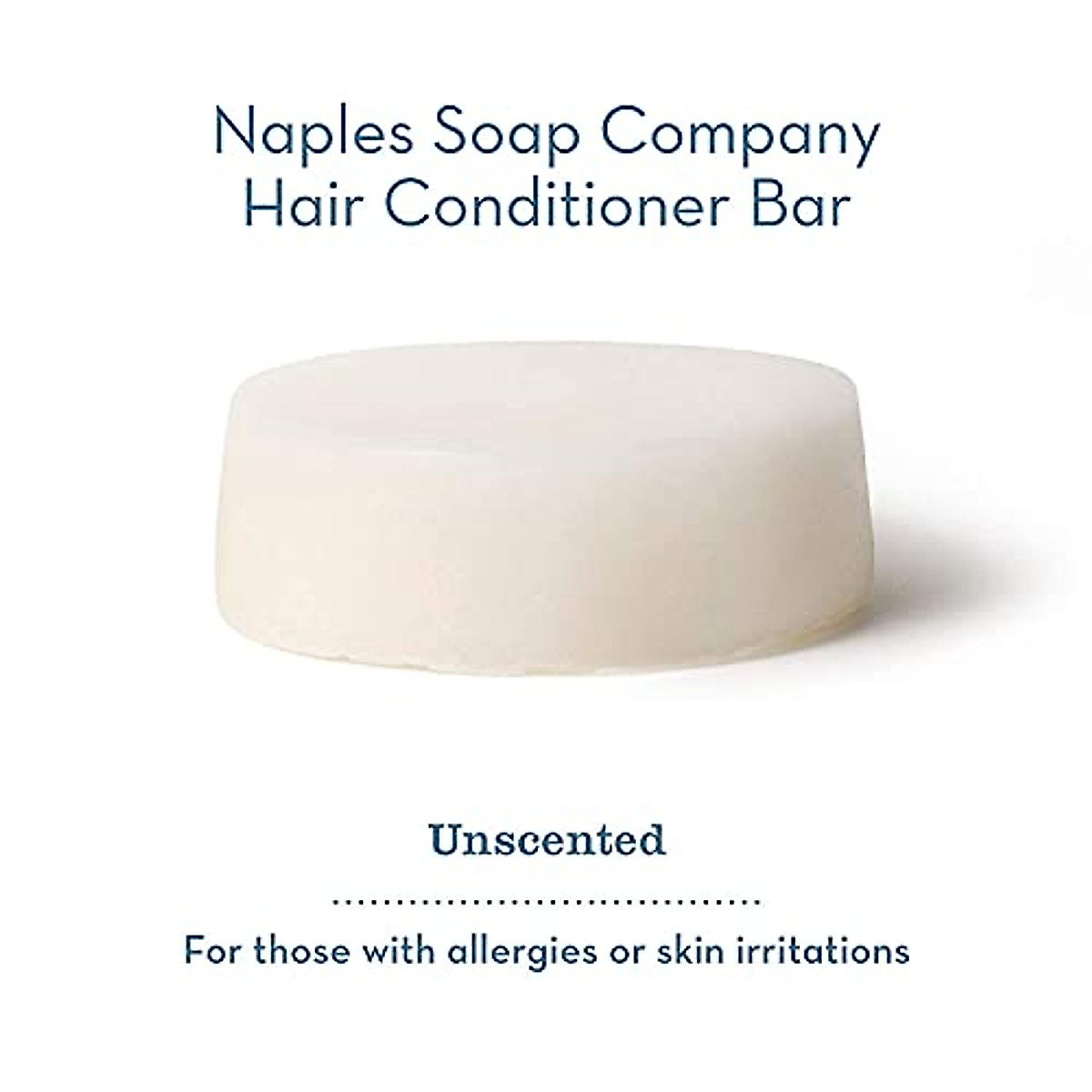 Naples Soap Company, Protein Enriched, 50-75 Use, Solid Hair Conditioner Bar, Eco-Friendly Haircare, Helps Ensure Vibrant, Healthy Hair, All Hair Types, Fragrance Free, 1oz