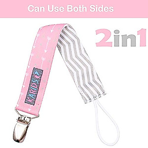 Pacifier Metal Clip (4 Pack) for Babies, Infants, and Toddlers - Unisex Modern Pacifier Holder for Binky, Soothie, Toys - Cute Durable Lightweight Baby Accessory Baby Girl Gifts -Girl Pack-