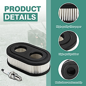 593260 Air Filter Spark Plug Compatible with Troy-Bilt TB110 TB115 TB200 TB230 TB330 TB370 Lawn Mower Air Filter798452 334404、Engines 500 500E 550E 500EX 550EX 625E 675 Series