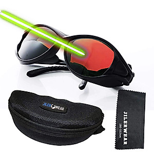 Laser Safety Goggles 532nm OD 6+ Professional 180nm-532nm Wavelength Violet/Blue/Green Laser Protective Glasses for 405nm, 445nm, 450nm,473nm 532nm Laser Fit Dazzling Lasers, Like Engraving Machines