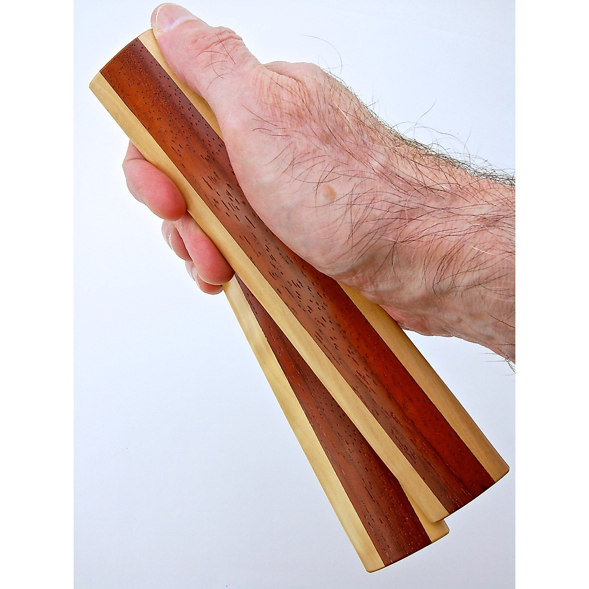 Pea Patch Minstrel-style Laminated "Duo-tone" Boxwood-Padauk Bones, wide