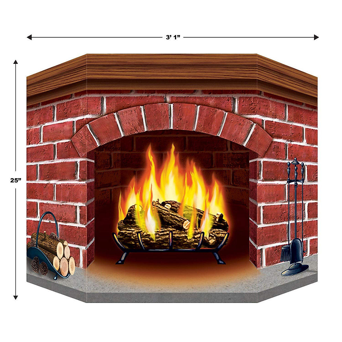 Brick Fireplace Stand-Up Party Accessory (1 count) (1/Pkg)