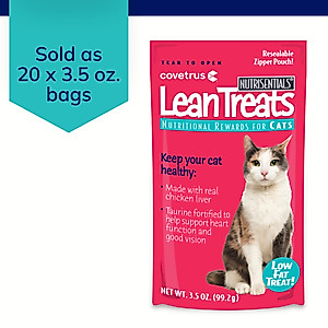 Covetrus Nutrisential Lean Treats for Cats - Soft Cat Treats for Small, Medium, Large Cats - Nutritional Low Fat Bite Size Feline Treats - Chicken Flavor - 20 Pack - 3.5oz