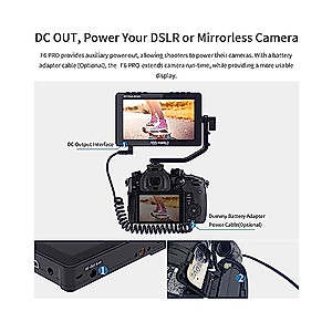 FEELWORLD F6 Pro +Battery +Charger+Carry Case 5.5 Inch 1600nits Touchscreen DSLR Camera Field Monitor with 3D LUT F970 External Kit Install for Power Wireless Transmission FHD 1920x1080 4K HDMI