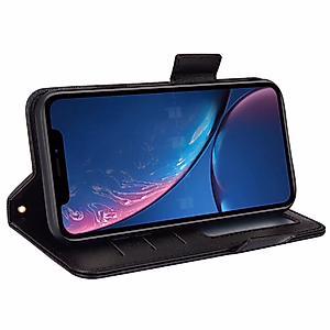 Compatible with Oppo Reno 6 Pro 5G Case,PU Leather Kickstand with Card Holders,Compatible with Oppo Reno6 Pro 5G PEPM00 CPH2249 Flip Magnetic Closure Protection Phone Wallet Cover Black