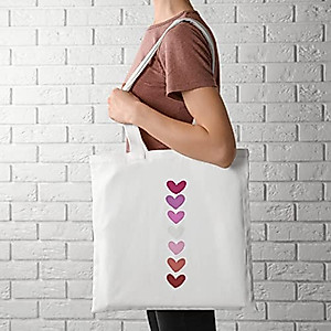 HEART LINE DESIGN, Reusable Tote Bag, Lightweight Grocery Shopping Cloth Bag, 13” x 14” with 20” Handles