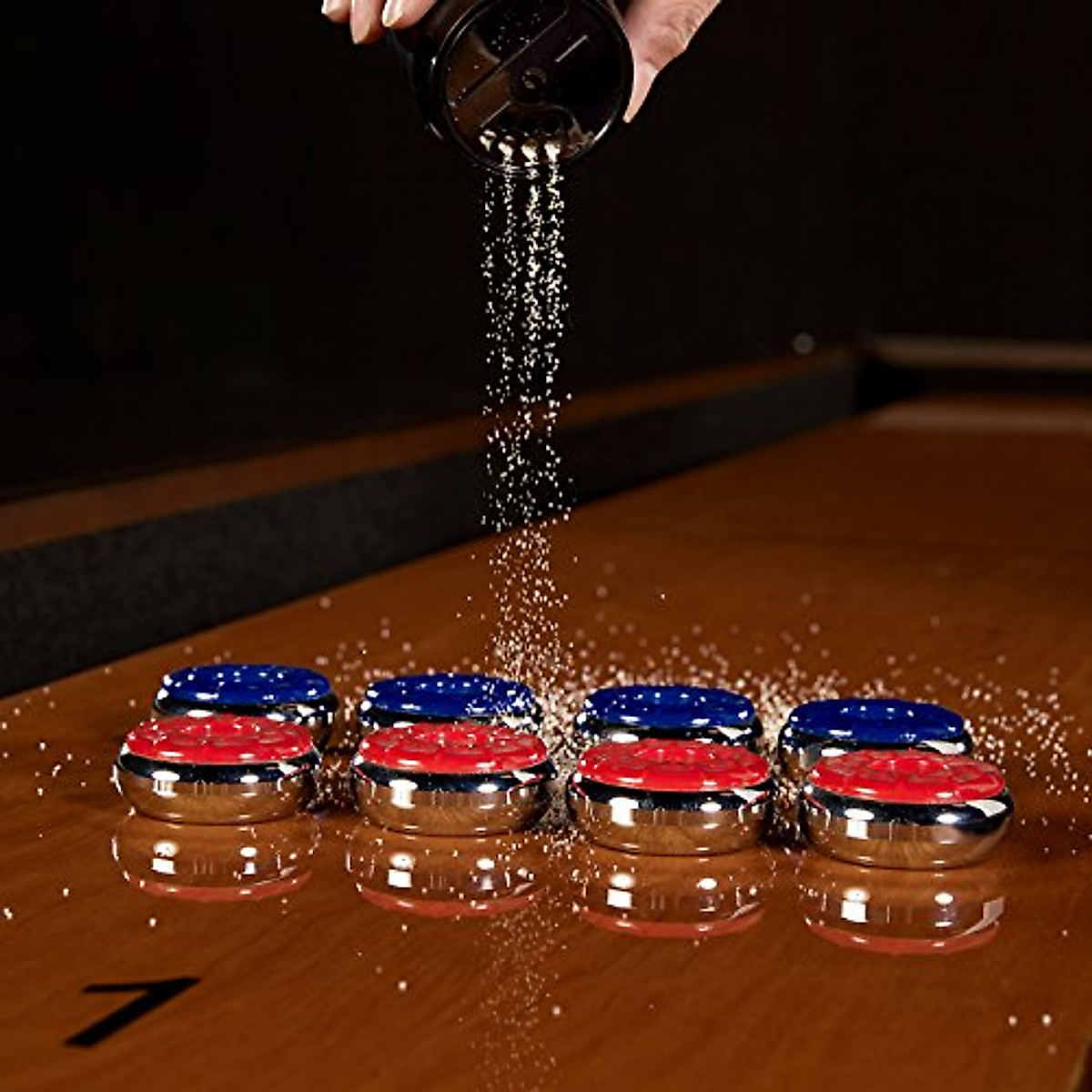 Barrington Billiards 9' Allendale Shuffleboard Table With Scratch-Resistant Playfield and 8 Puck Set