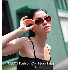FEISEDY Trendy Polarized Y2K Sunglasses Wrap Around Butterfly Design Fashion Sunnies UV400 Protection B0078