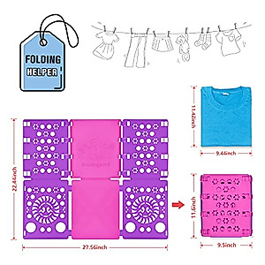 BoxLegend Version 3 Shirt Folding Board t Shirts Clothes Folder Durable Plastic Laundry folders Folding Boards Helper Tool for Adults and Children(Purple)