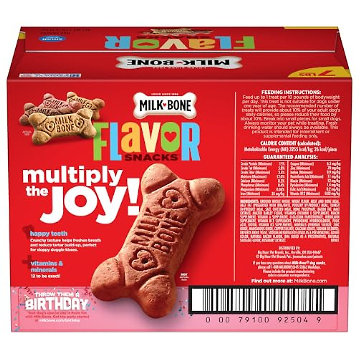 Milk-Bone Flavor Snacks Small Dog Biscuits, Flavored Crunchy Dog Treats, 7 Pound Box