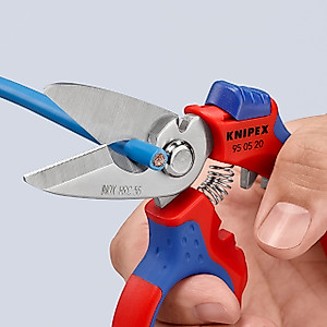 KNIPEX Tools Stainless steel 95 05 20 US Angled Electricians' Shears, 6-1/4", Red/Blue