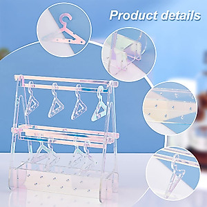 PH PandaHall Acrylic Earring Holder, Coat Hanger Jewelry Display 52 Holes Dangle Earring Hanging Organizer Acrylic Ear Studs Display Rack for Retail Show Personal Exhibition, 5.5x3.2x5.9inch
