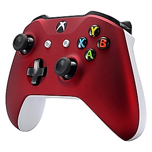 eXtremeRate Red Faceplate Cover, Soft Touch Front Housing Shell Case, Comfortable Soft Grip Replacement Kit for Xbox One X S Controller - Controller NOT Included