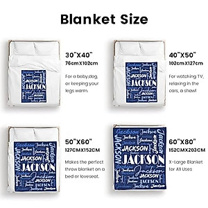 Dr.TOUGH Name Blanket Personalized Blanket and Throws Personalized Blanket for Kids Adult Fleece Bed Blankets Customized