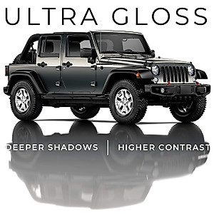 VViViD+ Ultra Gloss Candy Charcoal Grey Vinyl Car Wrap Premium Paint Replacement Film Roll with Nano Air Release Technology, Stretchable Protective Cap Liner, Self Adhesive (1ft x 5ft)