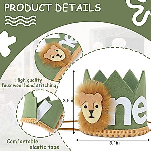 WAOUH Wild One Hat for Party Supplies - Green (Birthday Crown, Where The Wild Things Are Birthday, Children, Small, Hand Wash Only, Green)