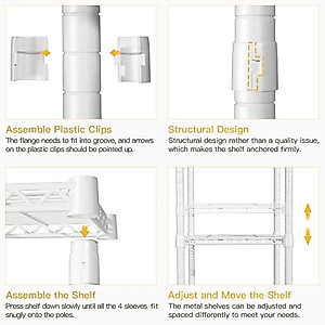 Ulif E2 Heavy Duty Garment Rack, 4-Tier Adjustable Free Standing Closet, Closet Organizers and Storage with 3 Hanger Rods for Bedroom and Cloakroom, 65”W x 14.5”D x 78.3”H, Load Capacity 750LBS, White