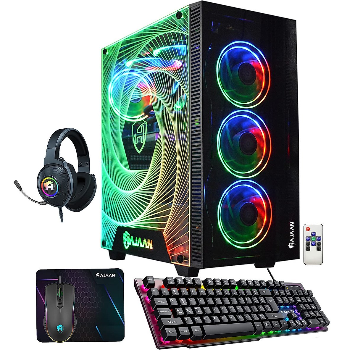 HAJAAN CYCLONIA Computer Desktop VR Gaming PC - Liquid Cooled - Intel i9-10850K 10-Core Processor Upto 5.2 GHz - RTX 3060 12GB GDDR6-64GB DDR4-2TB SSD - Windows 11 Pro