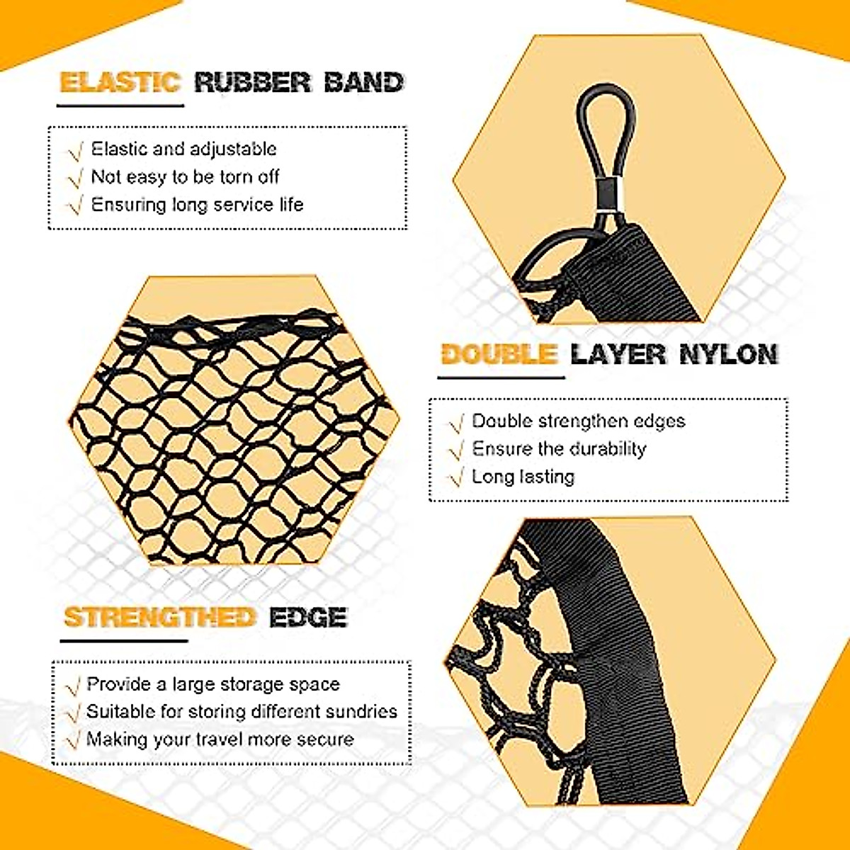 Car Cargo Net, Car Trunk Cargo Storage Organize Net Stretchable with Hooks,SUV Car Interior Accessories for Cars, Trucks, SUV, Car Interior Accessories(35.4x15.8 Inch)