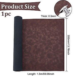 BENECREAT 59x13.7 Inches Suede Leather, Frosted Faux Leather Roll Brown Soft Faux Suede PU Suede Sheets Leatherette Fabric for DIY Projects, Photography Background Decorations