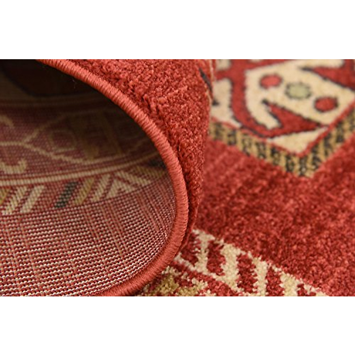 Unique Loom Fars Collection Area Rug - Pasadena (8' Square, Rust Red/ Black)