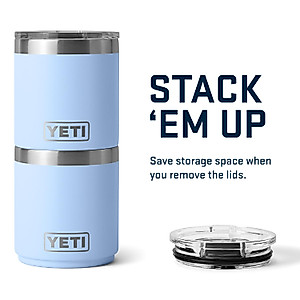 YETI Rambler 10 oz Stackable Lowball 2.0, Vacuum Insulated, Stainless Steel with MagSlider Lid, Big Sky Blue