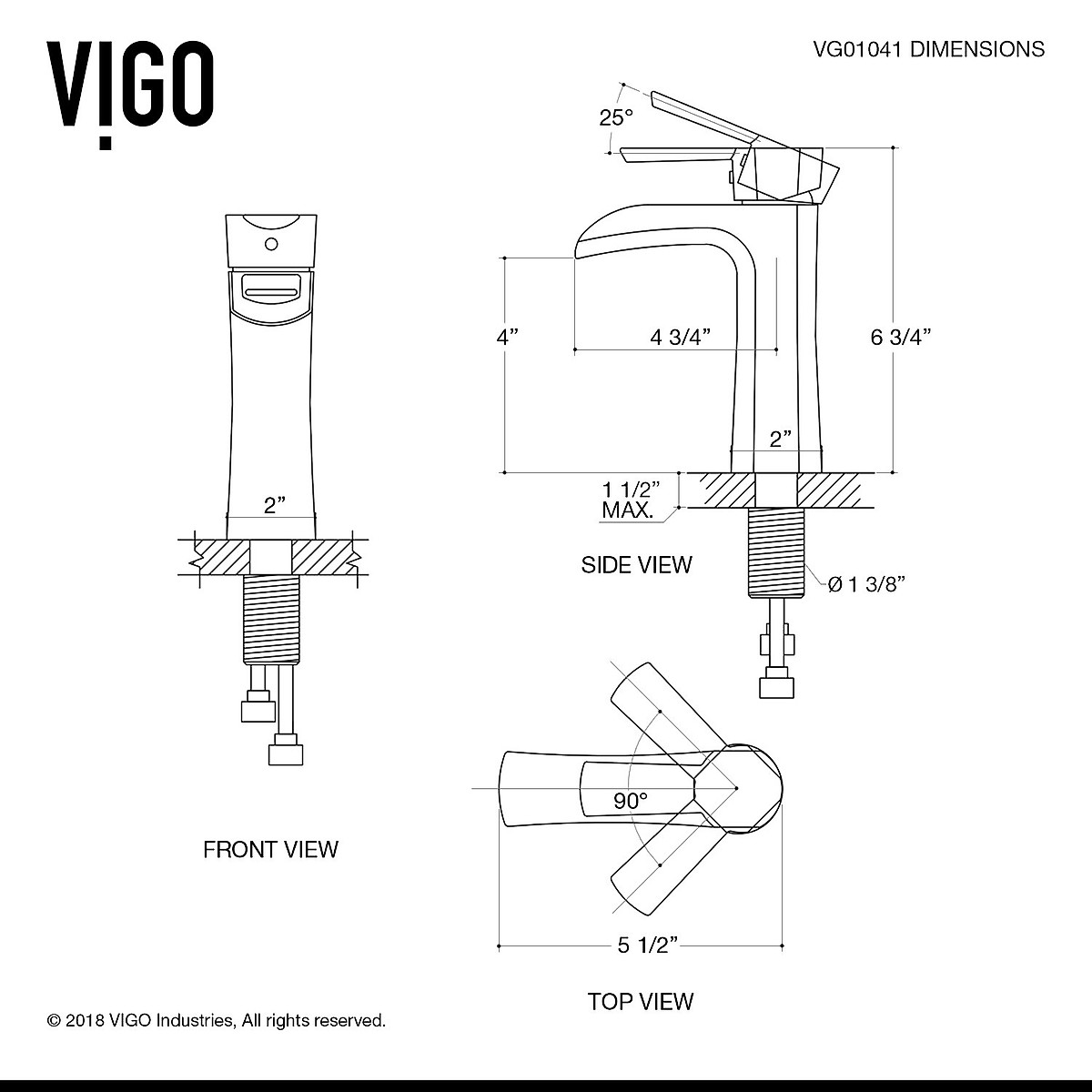 VIGO Paloma 7'' H Single Handle Single-Hole Bathroom Faucet in Brushed Nickel-VG01041BN