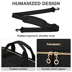 BAGSMART 17.3 Inch Laptop Bag, Briefcase for Women Computer Messenger Bag Office Travel Business,Black