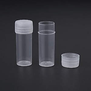 5ML Plastic Sample Bottles, 50 Pcs Small Clear Bottle, Scientific Plastic Test Tubes Screw Top Tube Vial Clear Seal