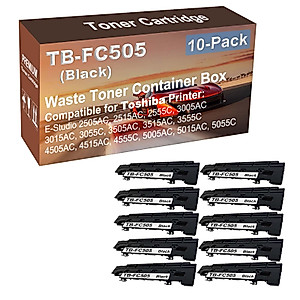 10-Pack Compatible High Capacity TB-FC505 TBFC505 Waste Toner Container Box use for Toshiba E-Studio 2505AC, 2515AC, 2555C, 3005AC, 3015AC Printer (Black)