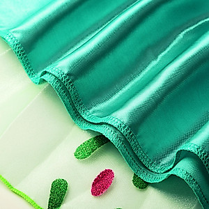 JerrisApparel Girls Princess Costume Snow Party Halloween Cosplay Fancy Dress (7, Green with Accessories)