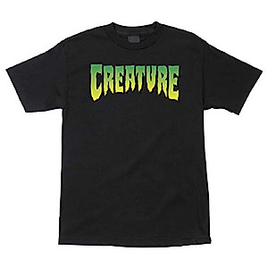 CREATURE Men's S/S T-Shirt Classic Logo Skate T-Shirt, Black, Size: Medium