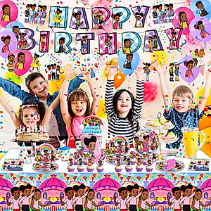 Gracies Corner Party Decorations, Theme Birthday Party Supplies Set Include Banner, Balloons, Cake Toppers and Cupcake Toppers for 1st 2nd Birthday Boy Girls Birthday Party Decor