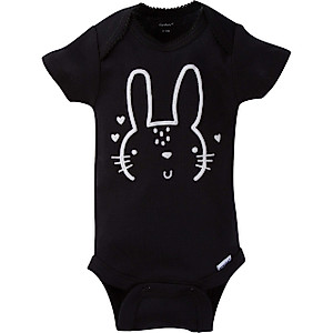 Gerber Baby 8-Pack Short Sleeve Onesies Bodysuits, Pink Bunny, 0-3 Months
