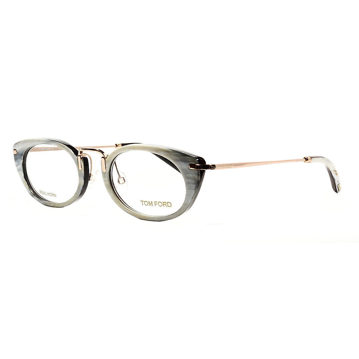 Tom Ford Oval Eyeglasses TF5257 028 Size: 50mm Ivory Buffalo Horn/Gold Plated 5257