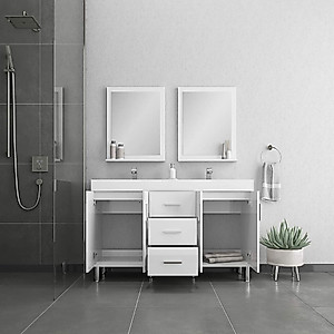 Alya Bath Ripley Bathroom Vanity, 60", White